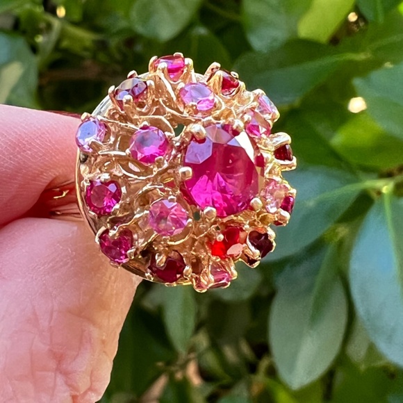 Jewelry | Antique Vintage Art Deco Retro 14k Gold Ruby Pink Sapphire ...